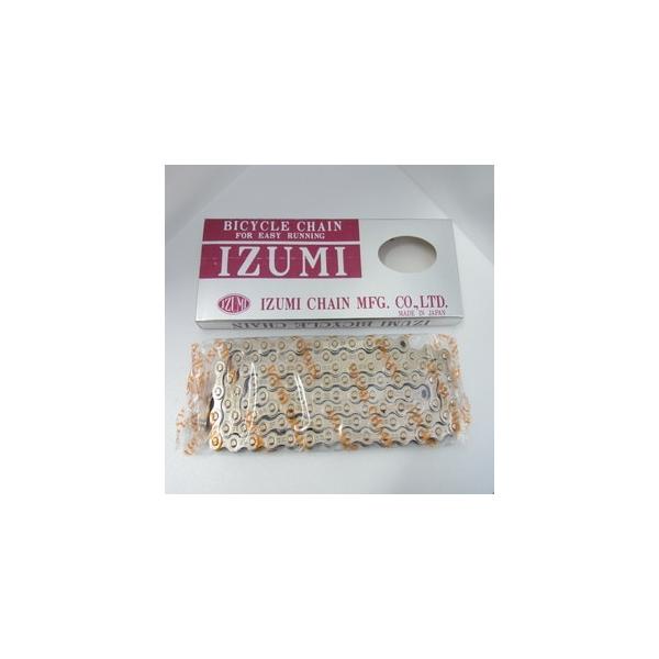 ■商品情報・クリップ式・ニッケルメッキを施し、軽妙な防さび力を持つ・ピストバイク等シングルスピードのバイク向けです。・サイズ：1/2×1/8・106L※商品画像はイメージです。