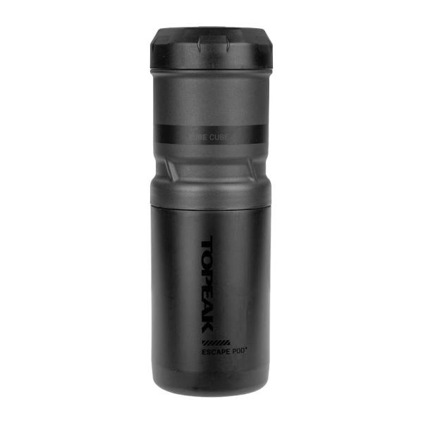 ■商品紹介・「エスケープ ポッド +」にインナーチューブを収納できる「チューブ キューブ」を組み合わせたツールボトル。・エンジニアリング グレード ポリマー・音鳴りを抑えるライナー付・蓋裏に補修用パッチ/コイン形 リチウム電池が収納可能・Φ...