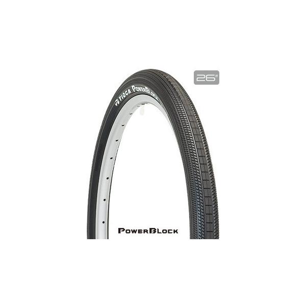 20インチのBMX用として定評ある「パワーブロック」の26インチバージョン。■商品情報・UTCラバーコンパウンド・60TPIケーシング・スチールビード・サイズ：26ｘ2.10・重さ：595g※こちらの商品は1本での販売です。