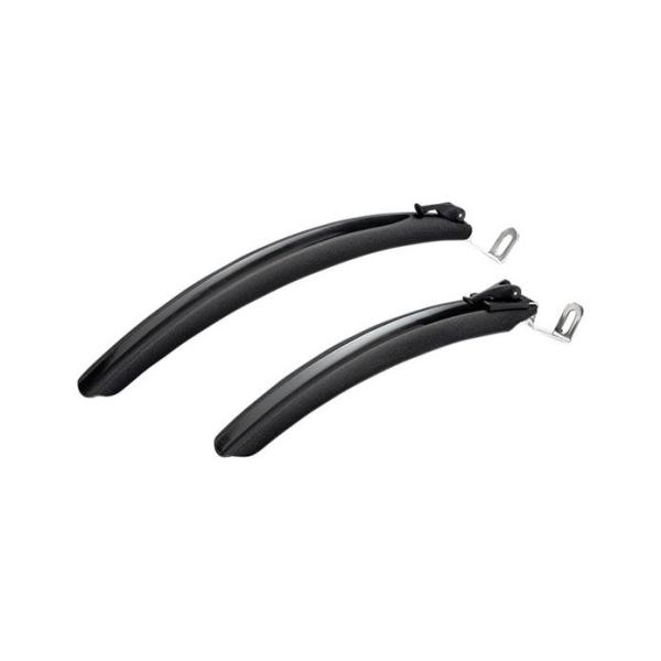 ■商品情報・ポリカーボネート・フロント長：640mm、リア長：1,125mm・フロント 200g、リア 250g・幅：57mm・対応：700×50C、27.5"×2.00"まで・カラー：ブラック※車種によってはフレームやタイヤとのクリアラン...