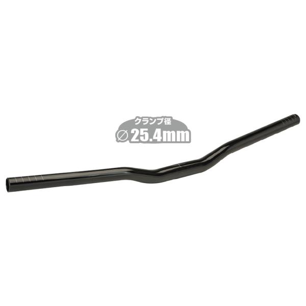 ■商品情報・自転車に合わせやすいシンプルなライザーバー。・エンド部にはカット用目盛り付き。・#6061-T6 アルミ合金・ライズ：A25mm/B 5°・バックスウィープ：8° (Φ25.4mm)、9° (Φ31.8mm)・バー径：Φ22.2...