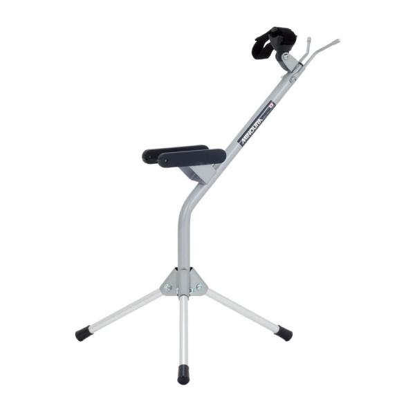 ■商品情報・手軽な持ち運びとコンパクトに収納することが可能な折りたたみ式脚部を採用した BB 支持型ディスプレイスタンド・自転車を持ち上げ、BB 受け部に BB を載せダウンチューブ受け部とベルクロで固定するタイプの展示スタンド。・ベルクロ...