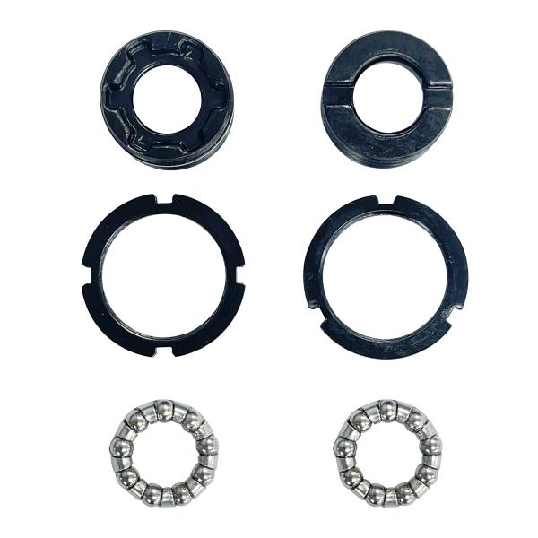 ・薄い皮膜処理がされている為、防錆、防腐の効果があります。・一般車用BBセット (左右ワン、左右リング、リテーナー2個)※シャフト(ハンガー芯)は別売です。※商品画像はイメージです。