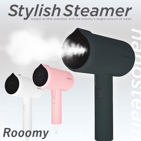 【商品詳細】商品名：ルーミー スタイリッシュスチーマーカラー：ホワイトブラックピンク仕様：定格電圧・周波数 100V 50-60Hz定格消費電力 1000Wアイロンプレート温度 約110〜120℃アイロンプレート加工 フッ素コーティング本体...