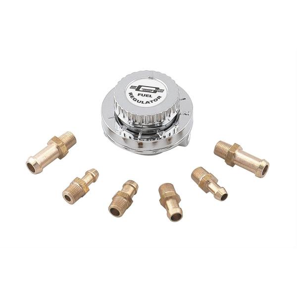 ミスターガスケット ダイヤル式 キャブ 用 フューエル 燃圧 レギュレーターダイヤル式ですので工具無しで調整できます。調整幅 1PSI〜6PSI(0.07kg/ｃｍ2〜0.42kg/ｃｍ2)の範囲内で11段階で調整できます。FCRからソレッ...