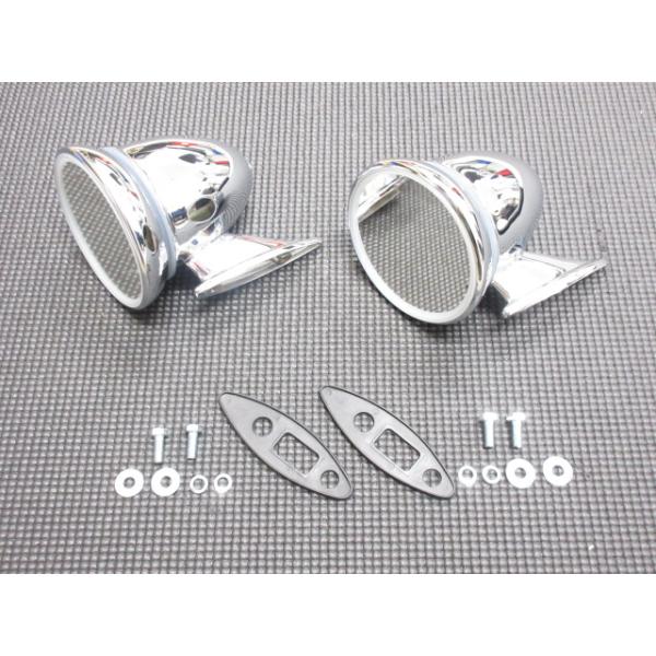 砲弾型 クロムメッキ フェンダーミラーです。ボディはクロムメッキ鏡面仕上げとなっております。質感もシッカリとしたものに仕上がっております。※初期不良に限り返品をお受けいたします。