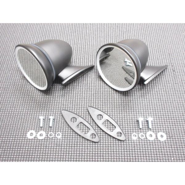 砲弾型 艶消しブラック フェンダーミラーです。艶消しブラックで質感もシッカリとしたものに仕上がっております。※初期不良に限り返品をお受けいたします。