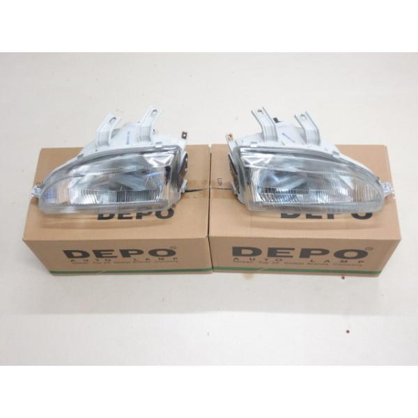 シビック EG3 EG4 EG6 EG8 EG9 EJ1 用 ヘッドライト DEPO製新品です。在庫ありますので即納です。右ハンドル車用のガラス製のH4バルブ仕様です。※初期不良に限り返品をお受けいたします。