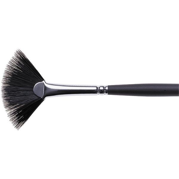 ☆ブラックスワン筆　ファン2号☆最高品質の黒のナイロン毛☆適用絵具:アクリル、水彩等☆最高品質の黒ナイロン毛を使用しており、アクリル絵具に素早くなじみ、絵具離れがよく、丈夫で程よい腰があります。☆丈夫で程よい腰の描きやすい、お手ごろ価格の筆