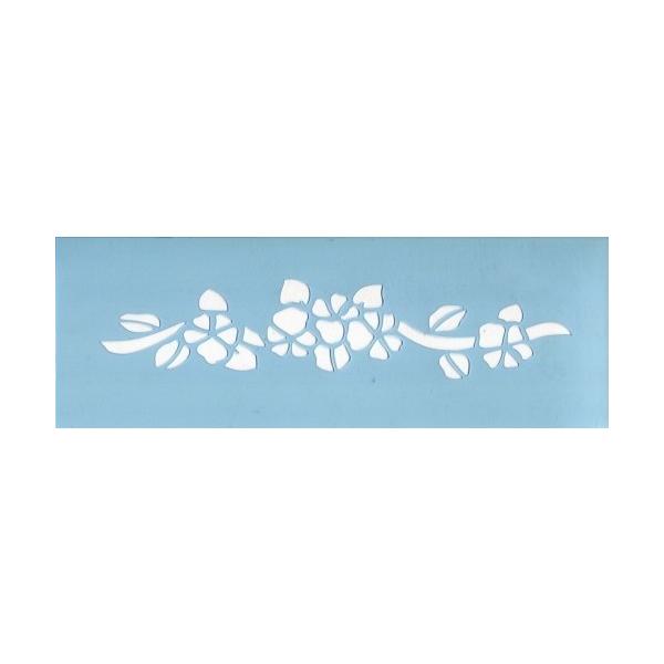 ☆ステンシル部分：約横168mm×縦37mm☆0,2mm厚ですので、曲面でも使用できます。☆ペーパーではないので、拭いて何回も使用出来ます。☆使用後はすぐの絵具をふき取ってください。☆半透明ですので合わせやすい。☆お部屋を遊び心あふれる空間...