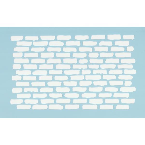 ☆ステンシル部分:200mm×118mm☆アンティーク風レンガ　Lサイズ☆0,2mm厚ですので、曲面でも使用できます。☆ペーパーではないので、拭いて何回も使用出来ます。☆使用後はすぐの絵具をふき取ってください。☆半透明ですので合わせやすい。...