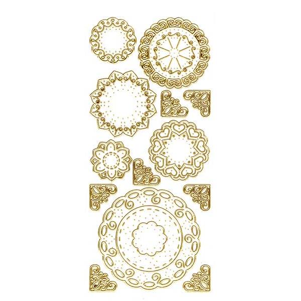 ☆寸法：シートサイズ：10ｘ22.9cm☆ノーマルタイプHOTP1867 透明金フチ☆非常に細かくカットされたシール。作品の装飾に最適。シールなので簡単に貼れます。繊細な作りなので、抜きの部分を使っても綺麗。☆デザインを判り易くするため、ま...