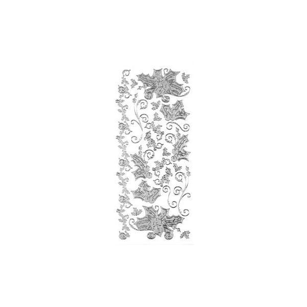 シートサイズ：10ｘ22.9cm☆ノーマルタイプHOTP1882 シルバー☆非常に細かくカットされたシール。作品の装飾に最適。シールなので簡単に貼れます。繊細な作りなので、抜きの部分を使っても綺麗。☆デザインを判り易くするため、まわりを剥が...