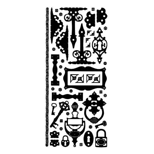 シートサイズ：10ｘ22.9cm☆ノーマルタイプHOTP1912 ブラック☆非常に細かくカットされたシール。作品の装飾に最適。シールなので簡単に貼れます。繊細な作りなので、抜きの部分を使っても綺麗。☆デザインを判り易くするため、まわりを剥が...