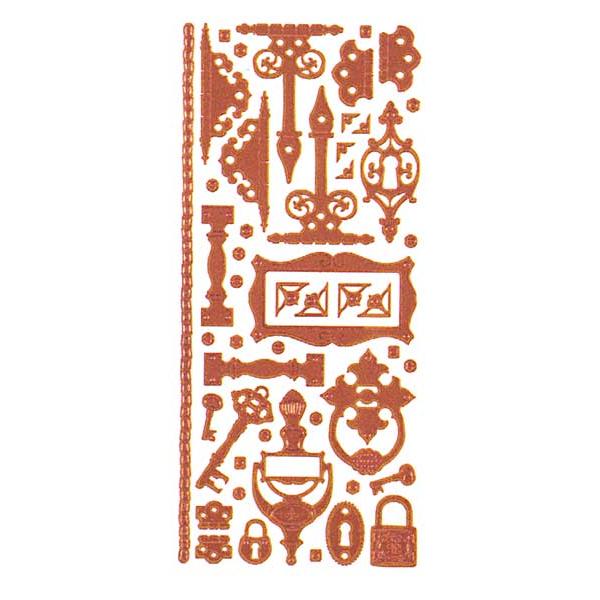 シートサイズ：10ｘ22.9cm☆ノーマルタイプHOTP1913 カパー（銅)☆非常に細かくカットされたシール。作品の装飾に最適。シールなので簡単に貼れます。繊細な作りなので、抜きの部分を使っても綺麗。☆デザインを判り易くするため、まわりを...