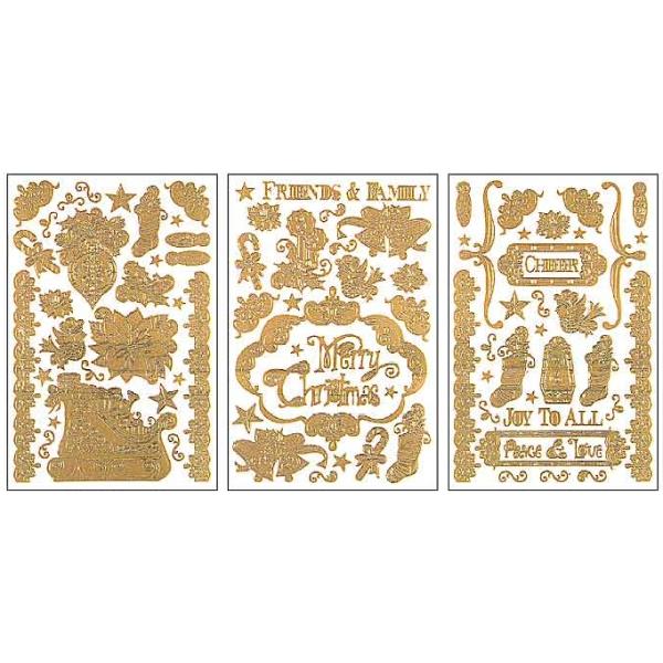 ☆寸法：シートサイズ：15.2ｘ22.9cmｘ3シート（計45.6ｘ22.9cm)☆3枚セットシリーズHOTP2000 ゴールド☆表示画像は3シート表示☆非常に細かくカットされたシール。作品の装飾に最適。シールなので簡単に貼れます。繊細な作...