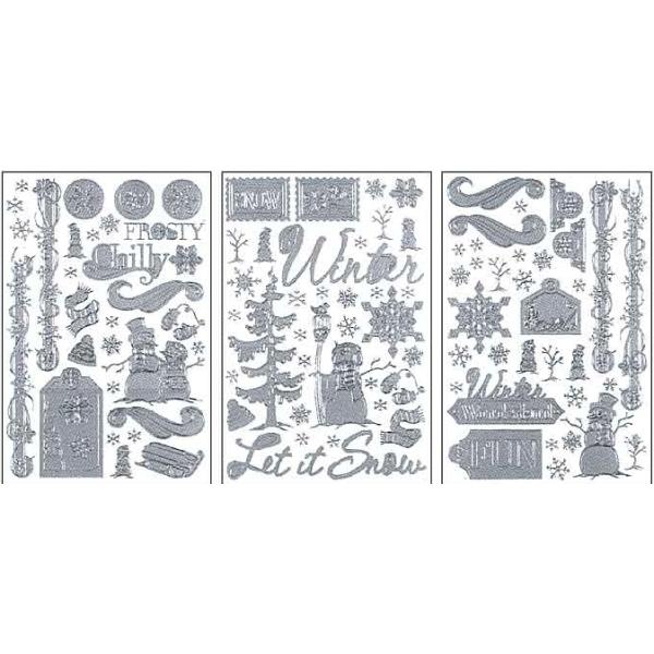 ☆寸法：シートサイズ：15.2ｘ22.9cmｘ3シート（計45.6ｘ22.9cm)☆3枚セットシリーズHOTP2001 シルバー☆表示画像は3シート表示☆非常に細かくカットされたシール。作品の装飾に最適。シールなので簡単に貼れます。繊細な作...