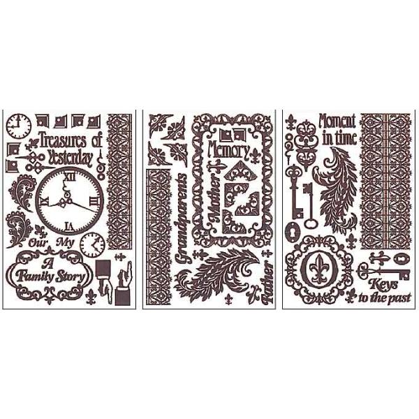 ☆寸法：シートサイズ：15.2ｘ22.9cmｘ3シート（計45.6ｘ22.9cm)☆3枚セットシリーズHOTP2004 ブラウン☆表示画像は3シート表示☆非常に細かくカットされたシール。作品の装飾に最適。シールなので簡単に貼れます。繊細な作...