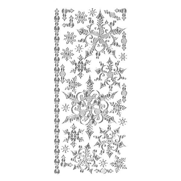 シートサイズ：10ｘ22.9cm☆ノーマルタイプHOTP2072 銀ラメ銀フチ☆非常に細かくカットされたシール。作品の装飾に最適。シールなので簡単に貼れます。繊細な作りなので、抜きの部分を使っても綺麗。☆デザインを判り易くするため、まわりを...