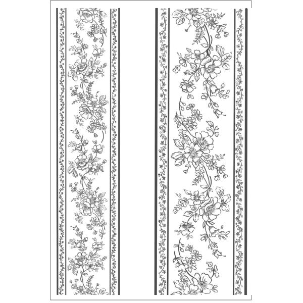 ☆シートサイズ：巾400mm×高さ275mm☆図案サイズ：巾広約巾95mm×約高さ297mm　巾せまい約巾65mm×約高さ297mm☆材質：120メッシュ☆印刷は布、木、金属などいろいろな素材に出来ます。☆印刷作業はきれいな場所で行ってくだ...