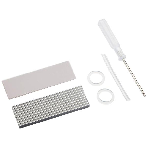 M.2 SSDの温度改善、サーマルスロットリングによる速度低下対策に最適!M.2 SSD用ヒートシンク/放熱シリコーンパッド/精密ドライバーのセットです。M.2 SSDとヒートシンクの取り付けに必要な一式を揃えました。高い熱伝導性と電気絶縁...