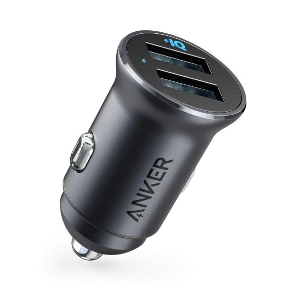 Anker PowerDrive 2 Alloy コンパクト＆メタリックデザイン 2ポートカーチャージャー 主な製品仕様 サイズ：約44.7 x 25.2 x 25.2mm 重量：約20g 入力：12/24V=4A 出力：5V=4.8A（各...