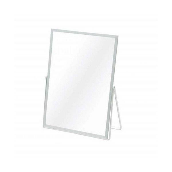 シンプルな型・色なので、部屋に置いてもインテリア感覚を楽しめます。大型なので、ロングヘアーの方にも見やすくて使いやすい♪ 　商品サイズ:約(H)365×(W)270×(D)10mm鏡面サイズ:約335×235mm　