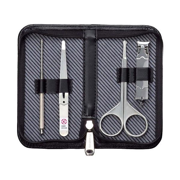 基本の4アイテムを揃えました毛抜き・爪切り・はさみと耳かきの4点セット。出張や旅行の時に便利なコンパクトサイズ。旅行や出張の時に。　いつでもどこでもあなたの身だしなみを整えるグルーミングキットです。　父の日やお誕生日プレゼントにも。　おしゃ...