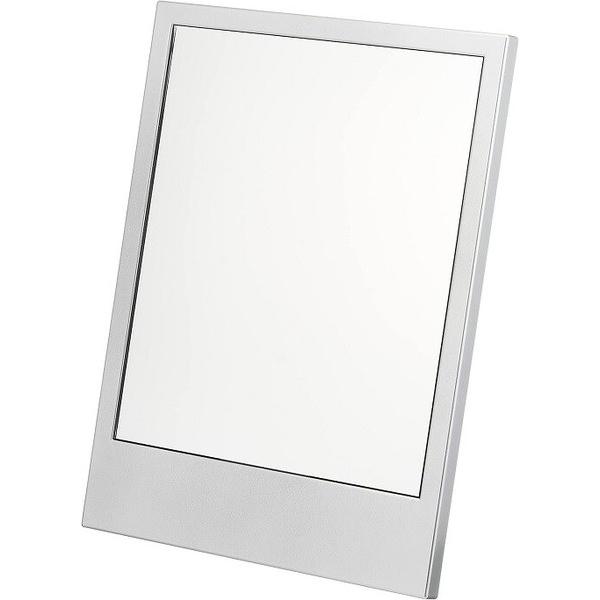 シルバーフレームのシンプルデザインです。おしゃれです。◎カラー：シルバー ●本体サイズ：約W170×D20×H230mm●鏡面サイズ：150×180mm■生産地：日本■素材・成分：鏡・スチロール樹脂