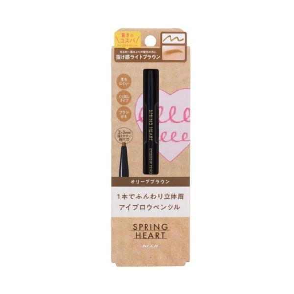 【ふんわり立体眉が描けるアイブロウペンシル】●カラー：オリーブブラウン抜け感のあるライトブラウン明るい髪色の方におすすめです。●細〜太ラインも描きやすい！楕円形のパウダリー芯なめらかな描き心地で眉尻まで描きやすいです。●仕上げに便利なブラシ...