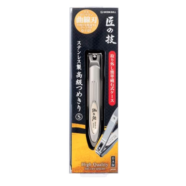 (曲線刃)S商品全長：L77mmスタイリッシュなデザインで切れ味抜群。熟練のスペシャリストが一つ一つ丹念に仕上げた逸品。切った爪が飛び散るのを軽減するつめ飛び軽減ケース付きです。磁石でくっつくタイプなので簡単に取り外し可能です。手にも足にも...