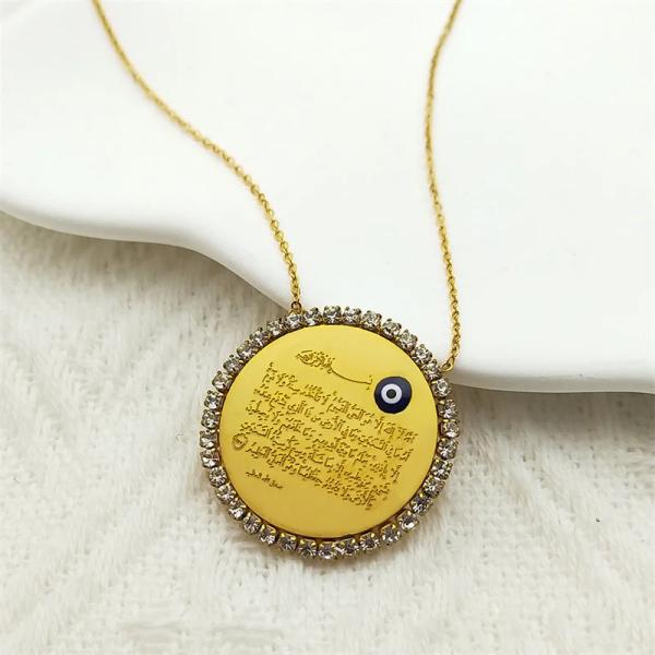 本商品は海外からの発送となり到着までに2週間間程度を頂戴します。予めご了承くださいませ。商品名イスラム アラビア アラビック コーラン トルコ 悪 エビル 目 アイズ ペンダント ネックレス レディース メンズ ステンレス スチール ゴール...