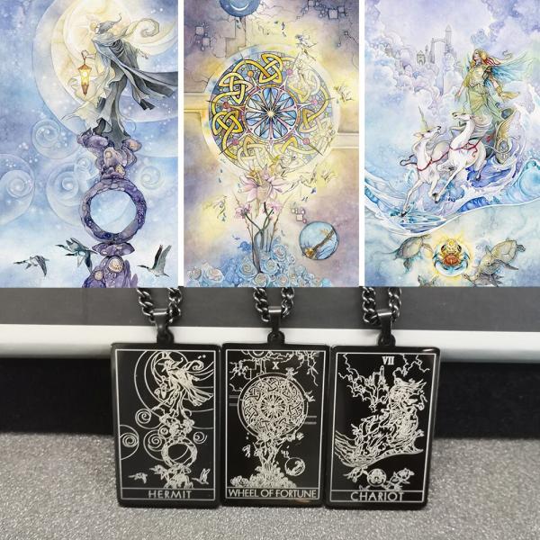 海外からの発送となりお届けに2週間程度頂きます。予めご了承くださいませ。商品名Shadowscapes タロット ファースト セッティング  カード ペンダント ネックレス 選考科目 アルカナ ステンレス スチール ジュエリースペック機会-...