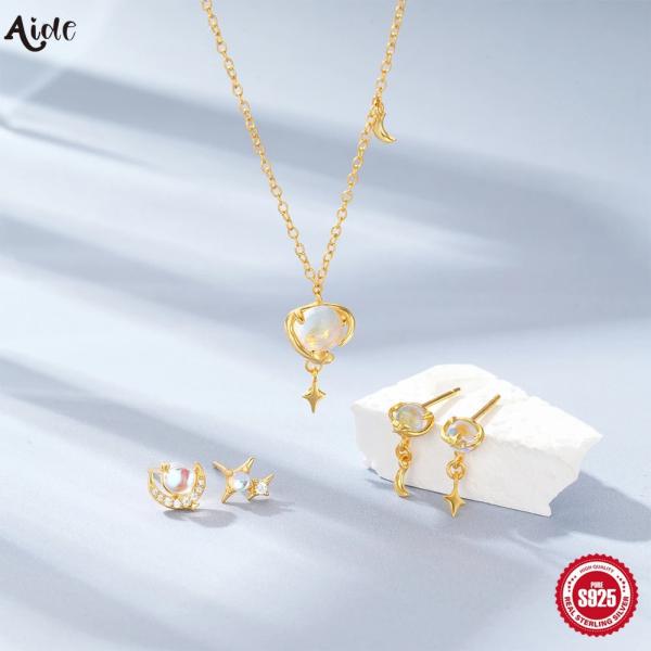 本商品は海外からの発送となり到着までに2週間程度を頂戴します。予めご了承くださいませ。商品名925 スターリング シルバー 青 ブルー オパール スター 星 月 ムーン エレメント ペンダント ネックレス 調整 チェーン レディース 誕生日...