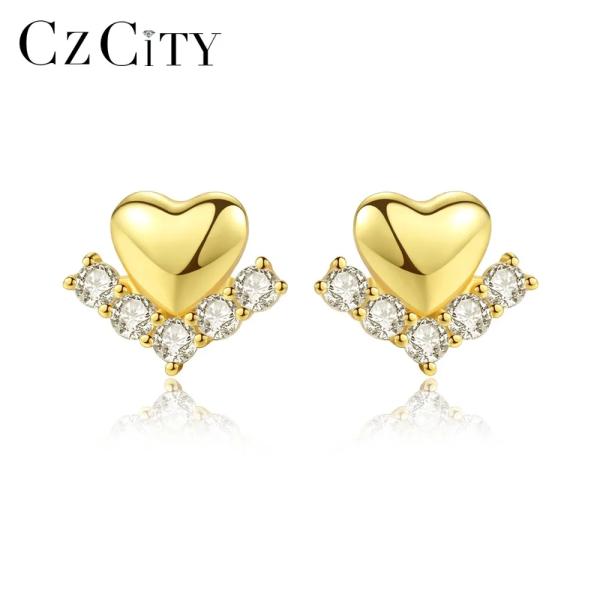 海外からの発送となりお届けに2週間程度頂きます。予めご了承くださいませ。商品名新しい 100% 925 シルバー スターリング ソリッド ハート スタッド ピアス レディース  シャイニング ジルコン ジルコニア スモール ファイン ジュエ...