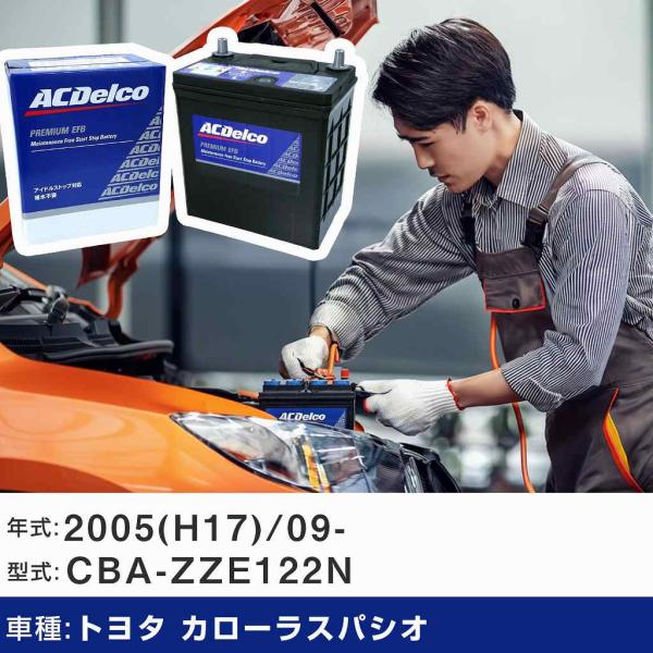 トヨタ カローラスパシオ 【年式型式】2005(H17)/09- CBA-ZZE122N 【仕様】1800cc/S、AEROTOURER/標準地 適合参考 ACデルコ EFBN-55