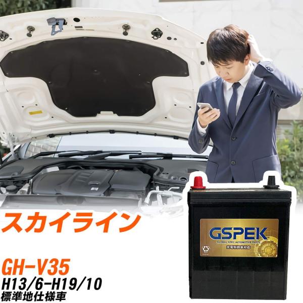 商品名 バッテリーメーカー GSPEKシリーズ名 Gシリーズ販売品番 G-65B24L/PL販売数量 1個【代表車種】メーカー 日産車種名 スカイライン年式 平成13年6月-平成19年10月車両型式 GH-V35排気量 2500ccエンジン...