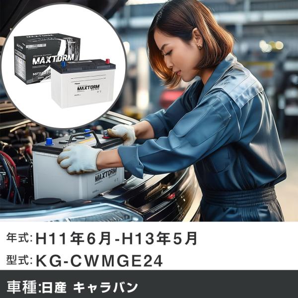 日産 キャラバン 【年式型式】H11年6月-H13年5月 KG-CWMGE24 【仕様】3200cc/MT・4WD/充電制御システム搭載車除く/標準地仕様車 適合参考 マックストーム MAXTORM SILVER MF115D31L
