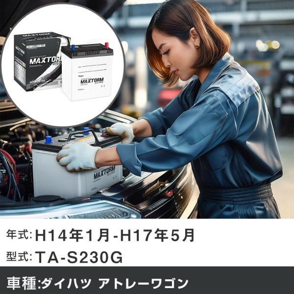 ダイハツ アトレーワゴン 【年式型式】H14年1月-H17年5月 TA-S230G 【仕様】660cc/4WD・キーレス除く/充電制御システム搭載車除く/標準地仕様車 適合参考 マックストーム MAXTORM SILVER MF55B19L