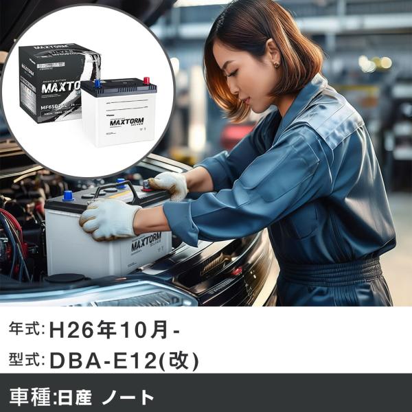 日産 ノート 【年式型式】H26年10月- DBA-E12(改) 【仕様】1600cc/NISMO S/充電制御システム搭載車除く/標準地仕様車 適合参考 マックストーム MAXTORM SILVER MF65B24L