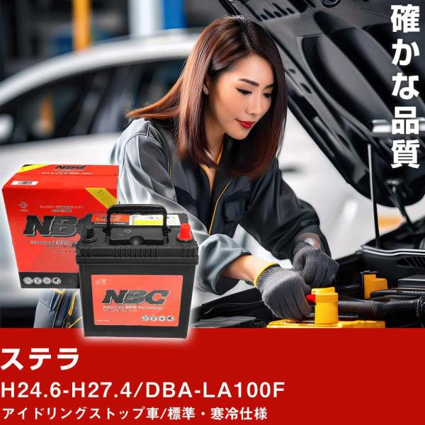 -----------------------------------------※※　参考適合情報　※※車名：スバル ステラ年式型式：H24.6-H27.4/DBA-LA100F仕様：アイドリングストップ車/標準・寒冷仕様バッテリーサイズ...