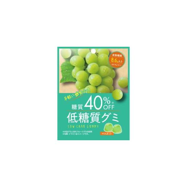 糖質を40％オフしたマスカット味のグミです。