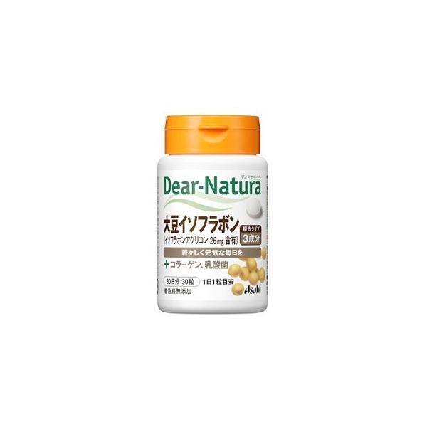 大豆の胚芽に多く含まれるイソフラボンと、コラーゲン、乳酸菌を配合。