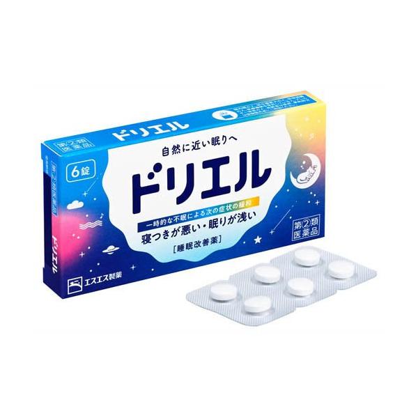 ドリエルは、寝つきが悪い・眠りが浅いといった、一時的な不眠症状の緩和に効果をあらわす睡眠改善薬です。効き目成分のジフェンヒドラミン塩酸塩は、アレルギー症状をおさえる目的で広く使われていますが、服用により眠気をもよおすという作用があり、ドリエ...