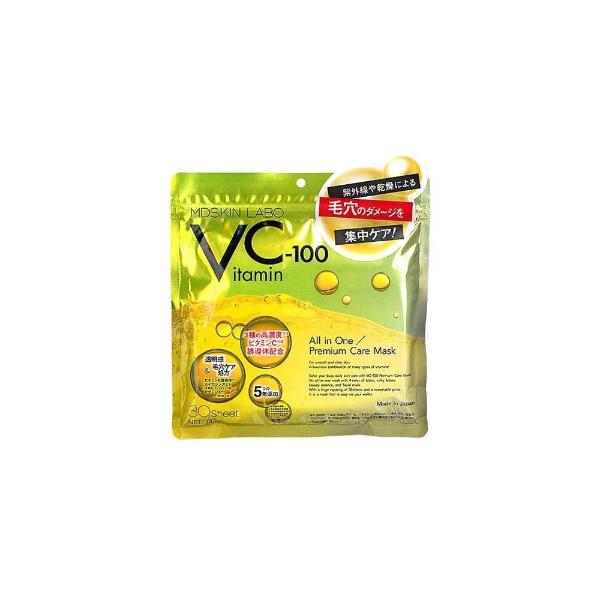 ●3種類の高濃度※1ビタミンC※2誘導体配合でなめらかなお肌に！！●忙しい毎日のスキンケアにVC-100プレミアムケアマスク！●化粧水、乳液、美容液、パックの4役がマスク1枚に凝縮されてるオールインワン。