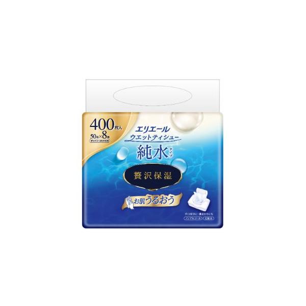 エリエール贅沢保湿ティシューをベースとした保湿成分をシートに配合。肌にうるおいを与えます。パッチテスト実施済（※）。ノンアルコール・無香料・パラベンフリー。肌触りの良いナチュラルプレーン不織布を採用。経済的なつめかえ用。５０枚×８個パック※...