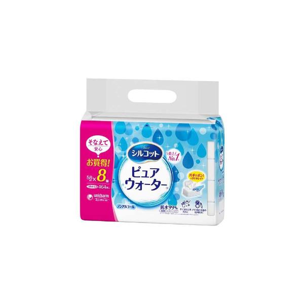 ワンプッシュでフタが開いて、片手でシートが取り出せるから、身の回りを手早くキレイにできるウェットティッシュの詰め替え用です。純水９９％、ノンアルコール、無香料。