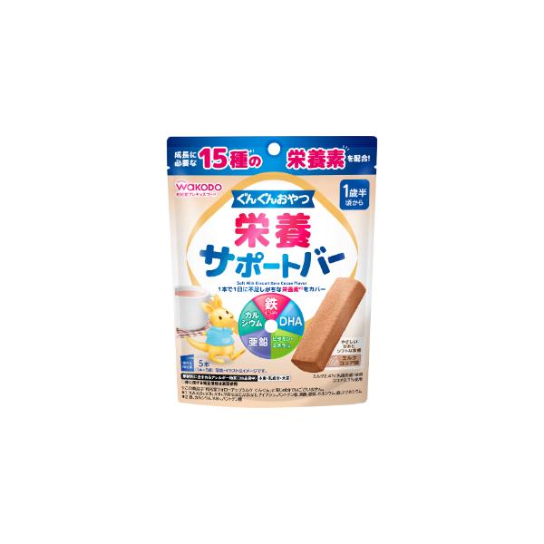 やさしいミルクココアの風味を生かして焼き上げたソフトな食感。お子さまが自分でにぎれる手軽なバータイプで、便利な個包装タイプ。成長に必要な１５種の栄養素（ビタミンA,ビタミンB1、ビタミンB2、ビタミンB６、ビタミンB12、ビタミンC、ビタミ...