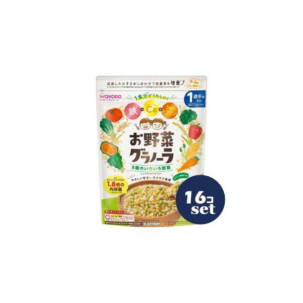 ・12種のいろいろ素材のグラノーラ：親の意向の高い野菜やくだものを使用したいろいろ素材。8種の野菜と4種の穀物入り。一度に手軽にバリエーション豊かな素材を食べさせることができます。・鉄・カルシウム・5種（*1）のビタミンが1食分（*2）摂れ...