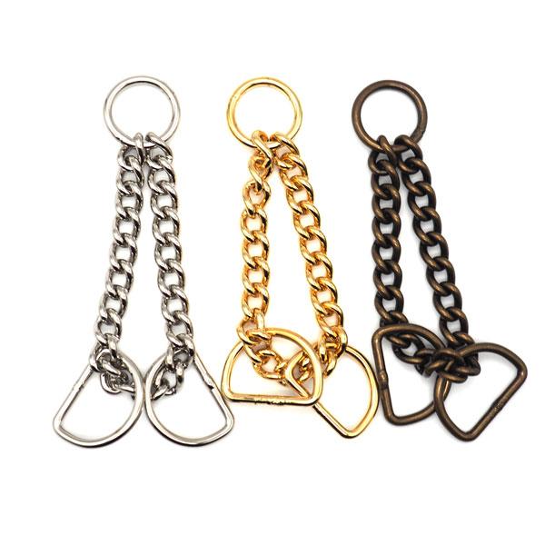 品名　ハーフチョークM24　日本製品番　H88240-09メッキカラーシルバー・ゴールド・アンティークサイズチェーン幅9mmDカン内径24mm線径3.0mmマルカン内径18mm線径3.0mmチェーン長さ約18cm重さ40gコメント素材は『鉄...